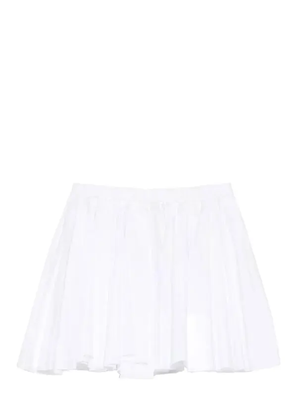 N°21 Pleated Raw-edge Mini Skirt - White