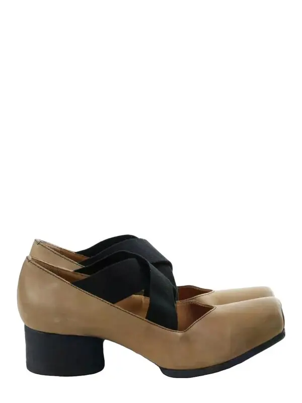 UMA WANG Cross-strap Square-toe Pumps - Brown