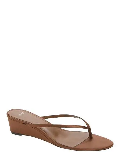 Mango Bombay Wedge Sandal - Chocolate