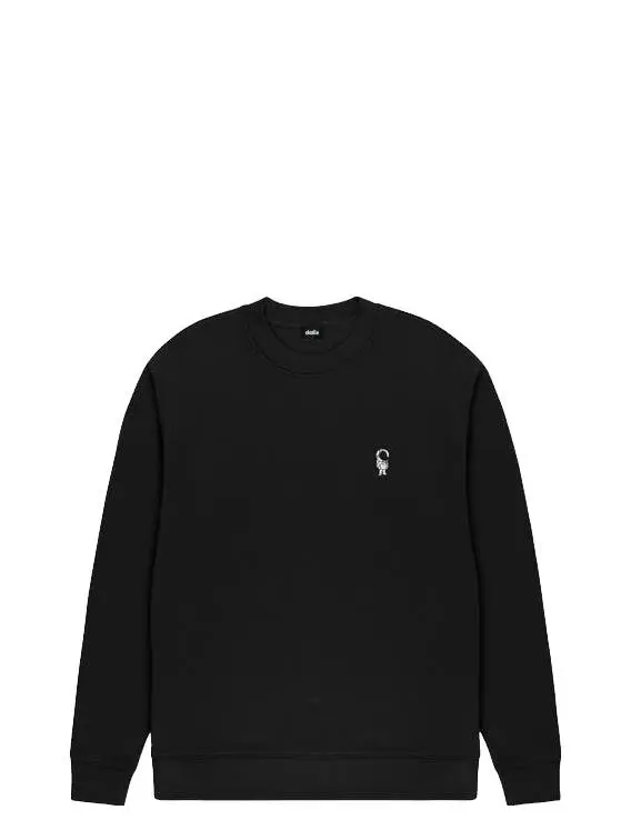 DALIX Relaxed Fit Midweight Fleece Crewneck Sweatshirt - Black