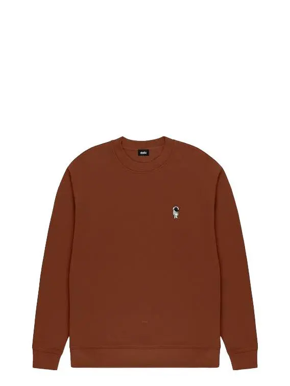 DALIX Relaxed Fit Midweight Fleece Crewneck Sweatshirt - Clay