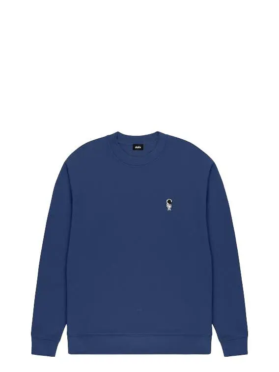 DALIX Relaxed Fit Midweight Fleece Crewneck Sweatshirt - Cobalt