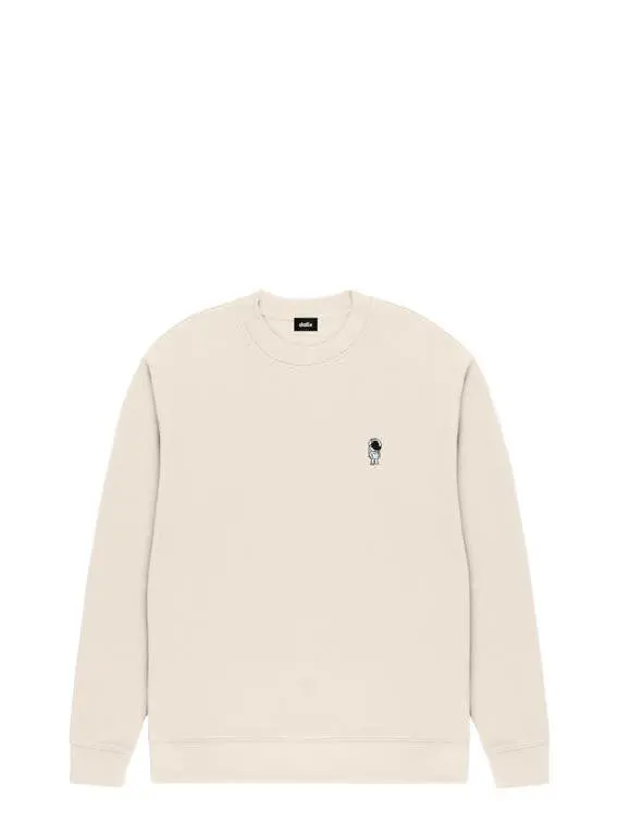 DALIX Relaxed Fit Midweight Fleece Crewneck Sweatshirt - Ecru