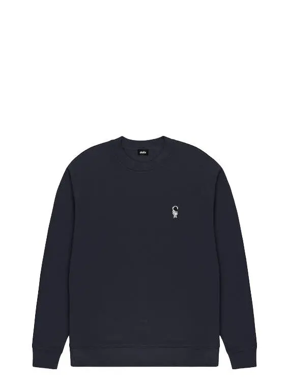 DALIX Relaxed Fit Midweight Fleece Crewneck Sweatshirt - Ink Blue