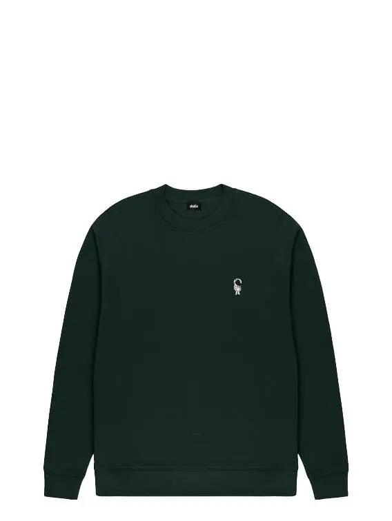DALIX Relaxed Fit Midweight Fleece Crewneck Sweatshirt - Pine Green