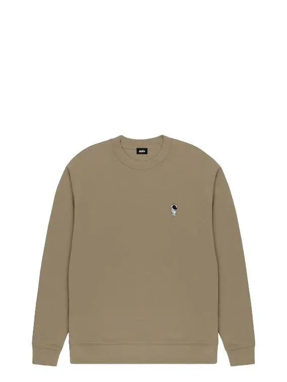 DALIX Relaxed Fit Midweight Fleece Crewneck Sweatshirt - Sand