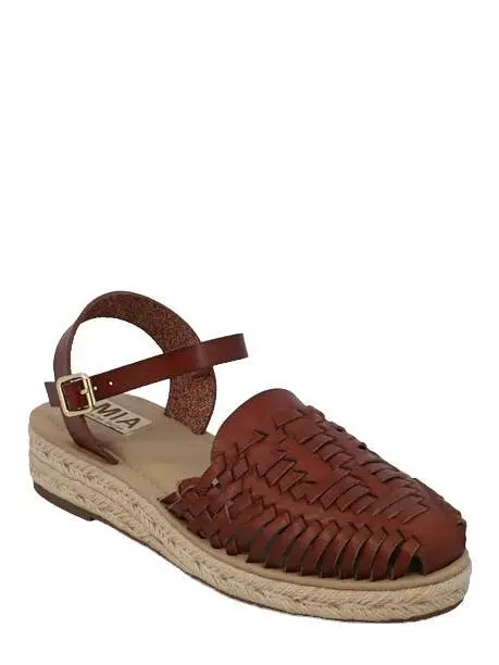 Mia Eshani Ankle Strap Espadrille Sandal - Cognac Bon