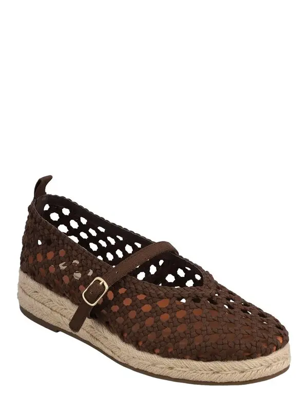 Mia Espadrille Platform Mary Jane - Brown Gros