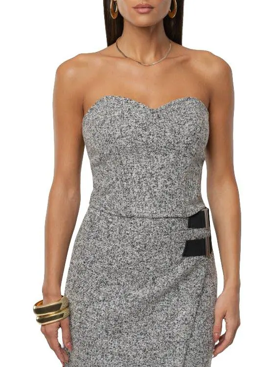 JLUXLABEL Tweed Corset - Light Grey
