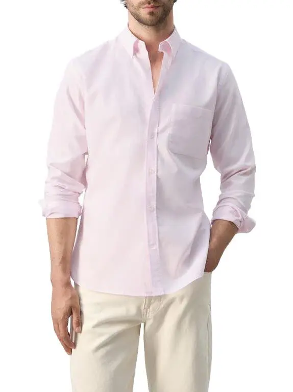 Mango Regular Fit Oxford Button-down Shirt - Pastel Pink
