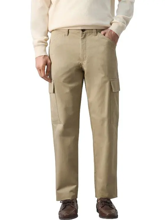 Mango Regular Fit Cotton Cargo Pants - Beige