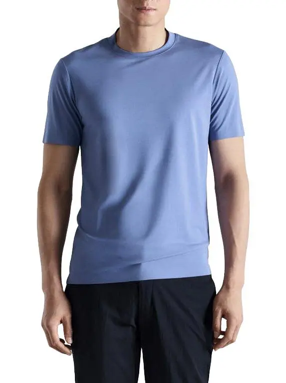Mango Slim Fit Comfort Stretch T-shirt - China Blue