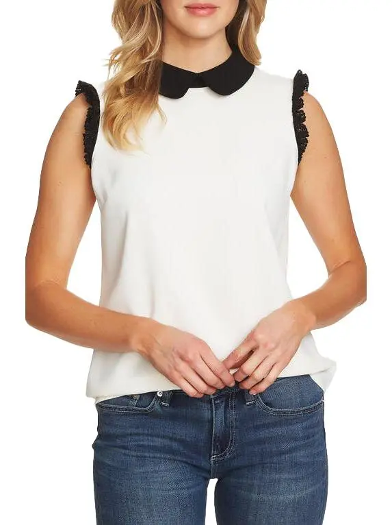 CECE DUPRAZ Lace Trimmed Tank - Soft Ecru