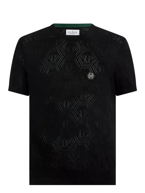 Philipp Plein Monogram-pattern T-shirt - Black
