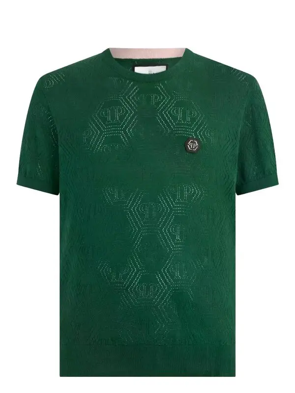 Philipp Plein Monogram-pattern T-shirt - Green