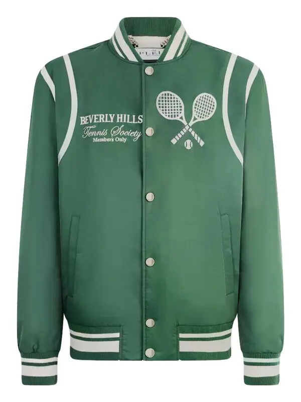 Philipp Plein Embroidered Bomber Jacket - Green