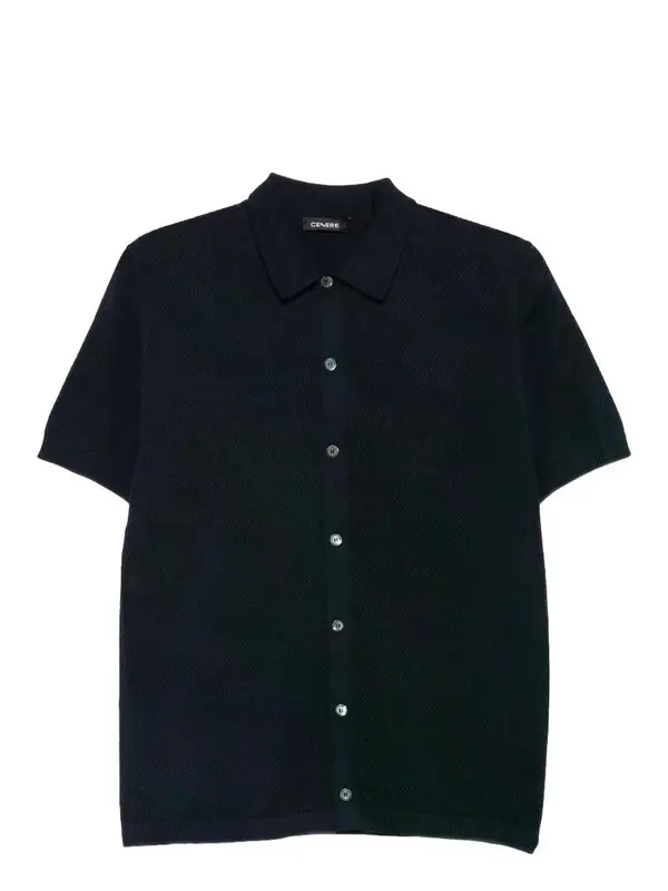 CENERE GB Waffle-knit Shirt - Blue