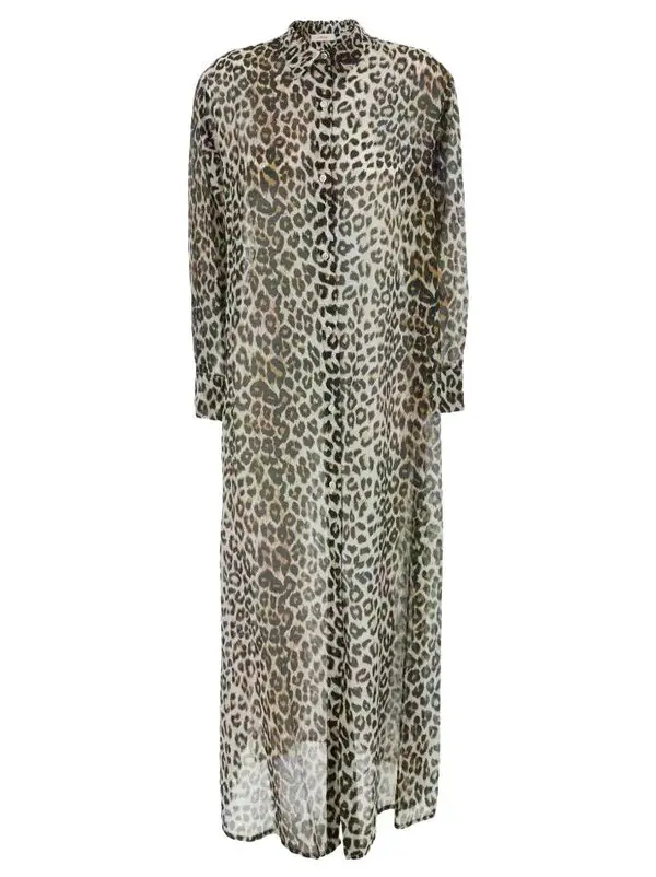 JUCCA Leopard-print Shirt Dress - Neutrals