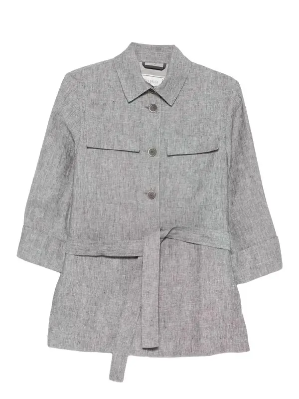 Peserico Belted Jacket - Grey