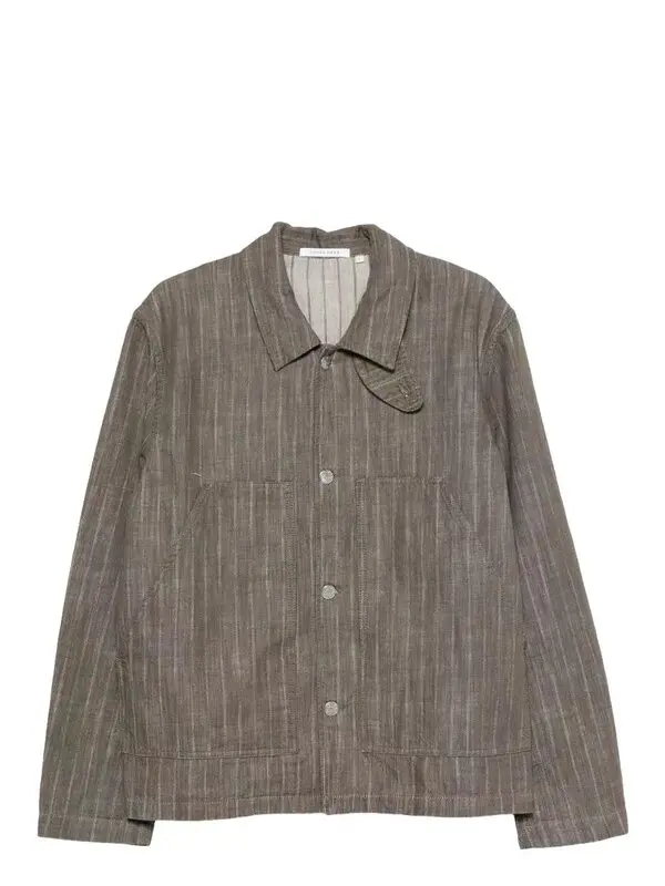 SUNFLOWER Labour Stripe-pattern Button-up Jacket - Green