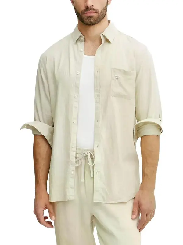 Guess Patch-pocket Long-sleeved Shirt - Neutrals