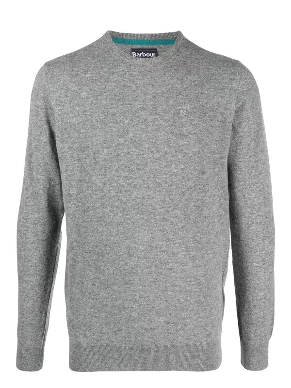 Barbour Logo-embroidered Wool Sweater - Grey