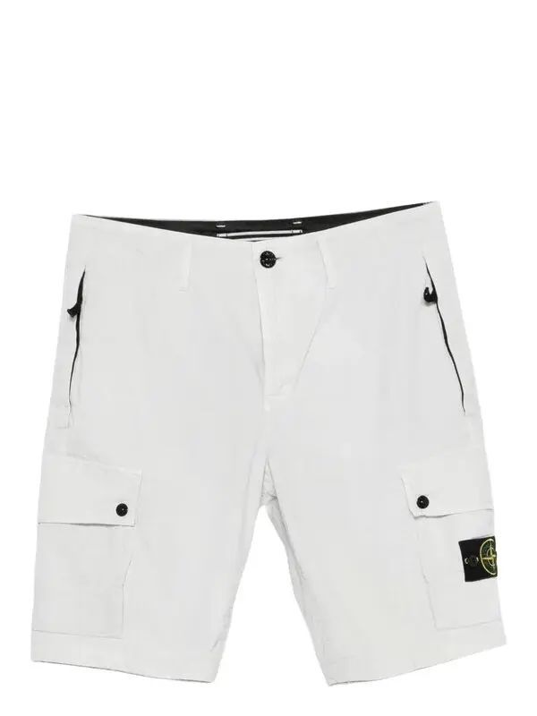 Stone Island Logo-patch Cargo Shorts - White