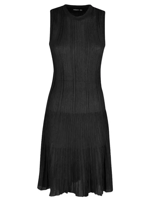 Federica Tosi Ribbed-knit Mini Dress - Black