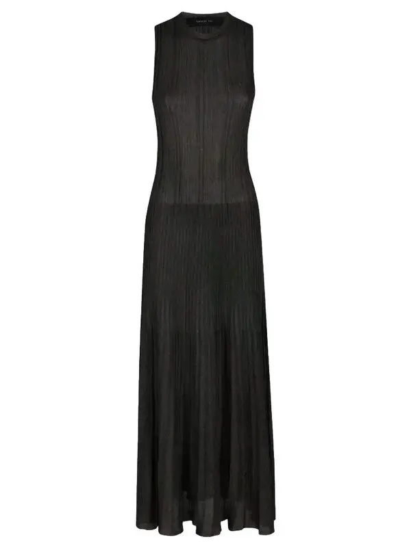 Federica Tosi Ribbed-knit Sleeveless Maxi Dress - Black