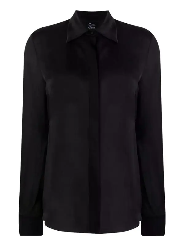 Carine Gilson Concealed Button-fastening Silk Shirt - Black
