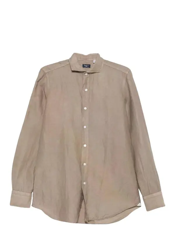 FINAMORE 1925 Spread-collar Button-up Shirt - Neutrals