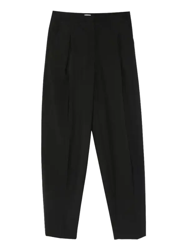 COVERT Pleated Straight-leg Trousers - Black