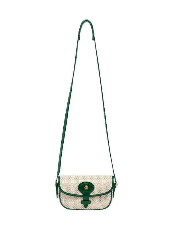 Bally Tennis Collection Mini Bag In Perforated Leather - White