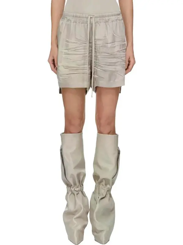 Rick Owens Temple Ruched Shorts - Neutrals