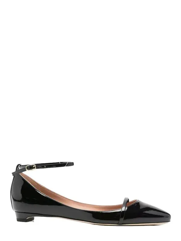 MALONE SOULIERS Mary Ankle-strap Ballet Flats - Black