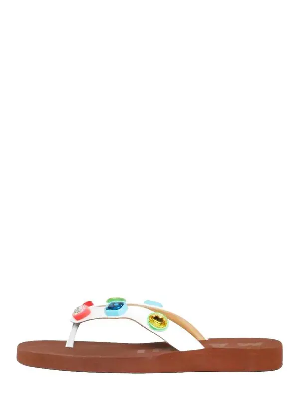Marni Crystal-embellished Thong Sandals - White