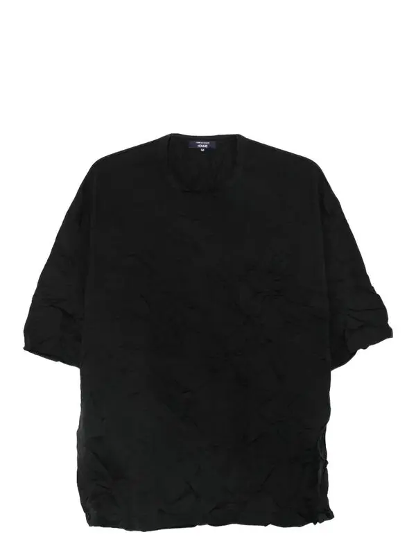 Comme Des Garçons Crinkled-finish Chest-pocket T-shirt - Black