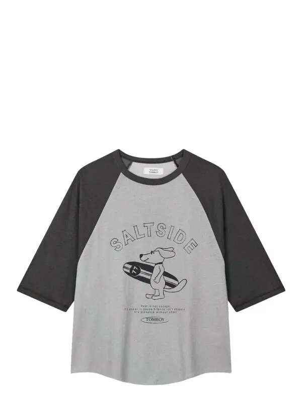 STUDIO TOMBOY Graphic-print Cotton T-shirt - Grey
