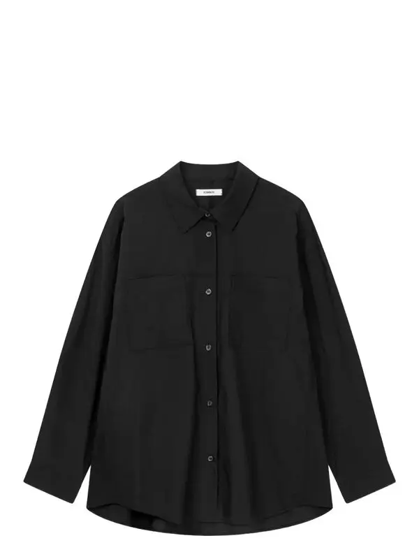 STUDIO TOMBOY Oversized Patch-pocket Shirt - Black