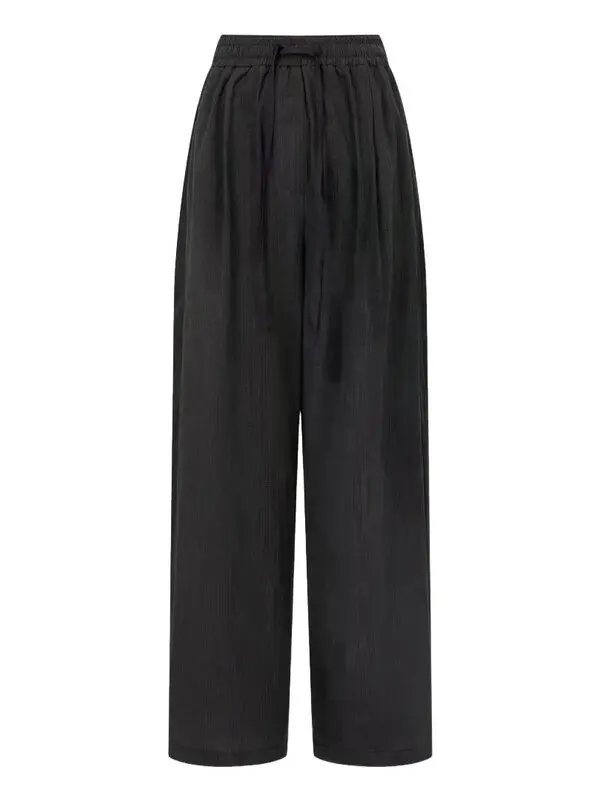 STUDIO TOMBOY Check-pattern Drawstring Trousers - Brown