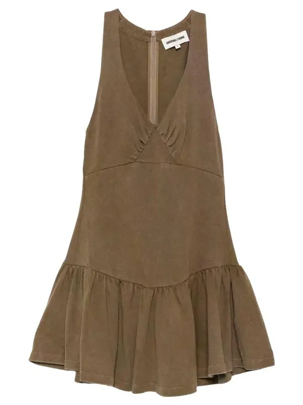 SHUSHU/TONG V-neck Mini Dress - Green