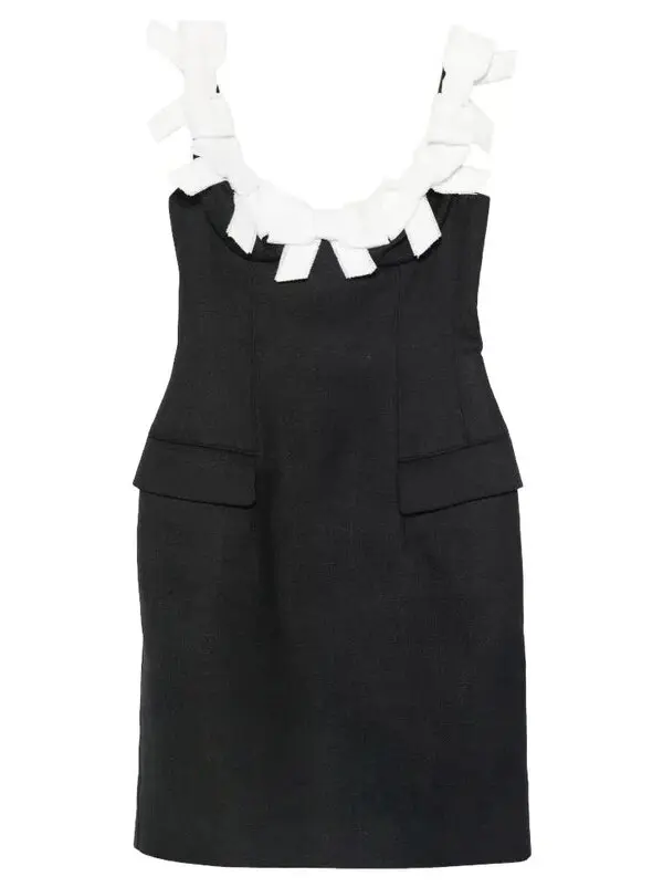 SHUSHU/TONG Bow-embellished Mini Dress - Blue