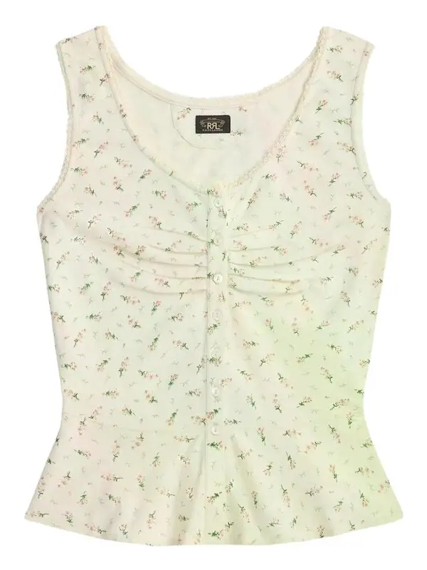 Ralph Lauren Floral Lace-trim Tank Top - Neutrals