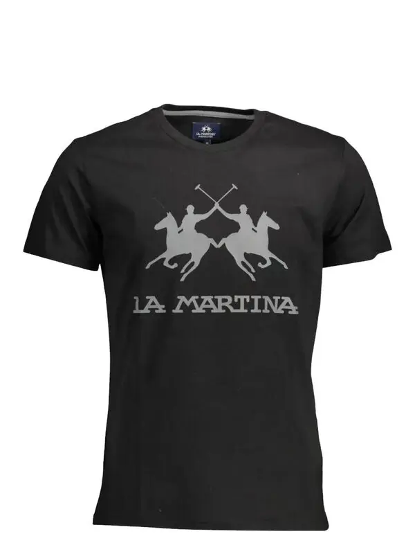 LA MARTINA Logo-print T-shirt - Black