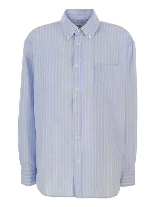 DUNST Striped Button-down Shirt - Blue
