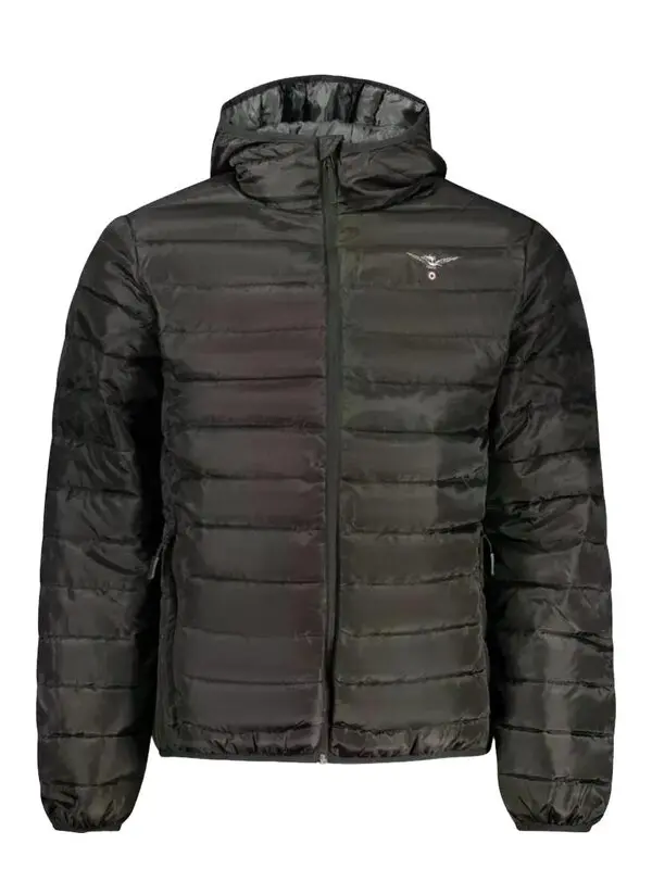 AERONAUTICA MILITARE Quilted Hooded Jacket - Black