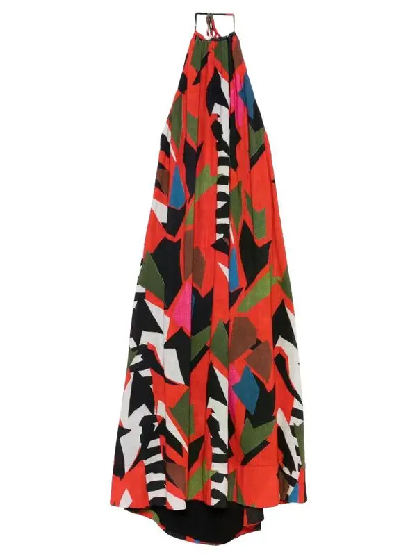 OSKLEN Geometric-print Maxi Dress - Red