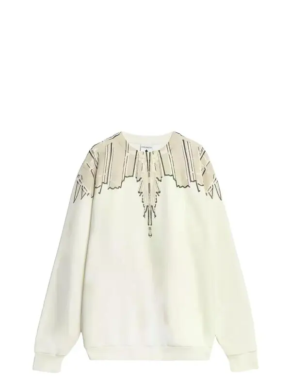 COUNTY OF MILAN Graphic Crew-neck Sweatshirt - Neutrals
