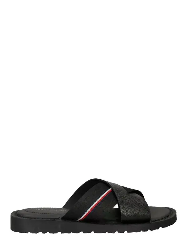 Tommy Hilfiger Criss-cross Strap Sandals - Black