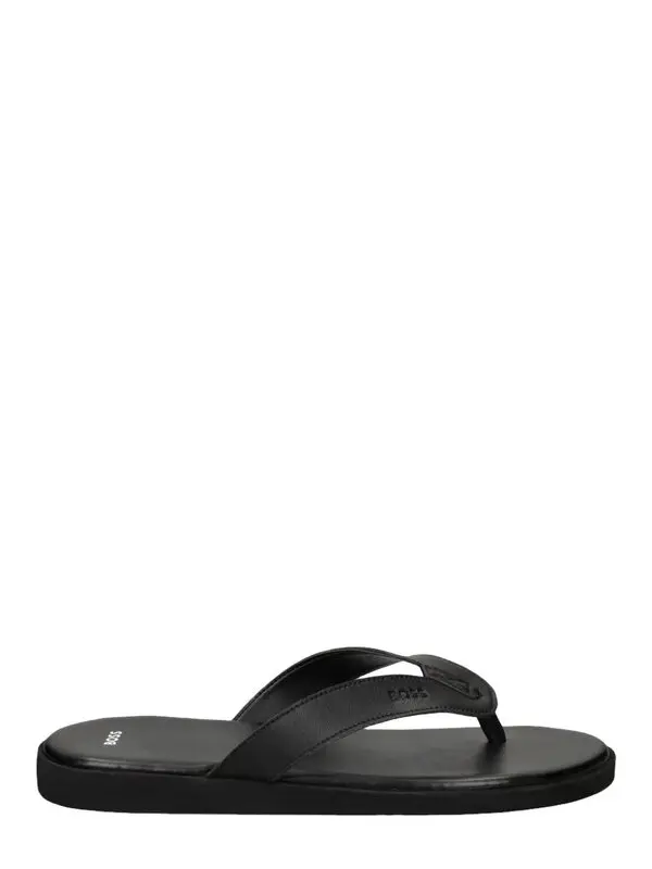 BOSS Logo Thong Sandals - Black